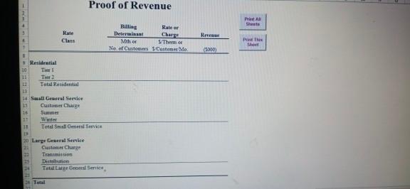 B с D 1 Residential Rate Exercise 3 Calculate a | Chegg.com