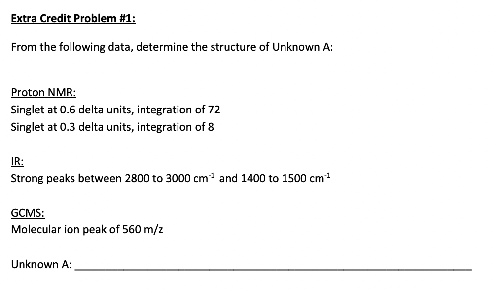 Solved Extra Credit Problem #1: From the following data, | Chegg.com