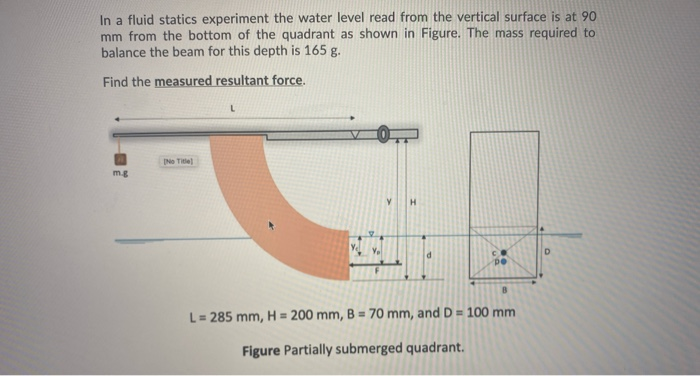 Solved In a fluid statics experiment the water level read | Chegg.com