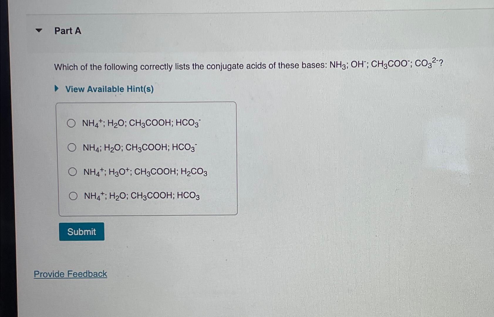 Solved Part AWhich of the following correctly lists the | Chegg.com