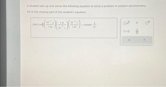 Solved A student sets up and solves the following equation | Chegg.com