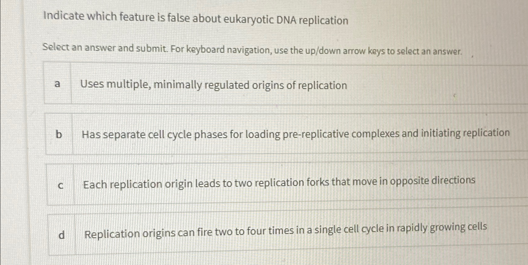 Solved Indicate which feature is false about eukaryotic DNA | Chegg.com