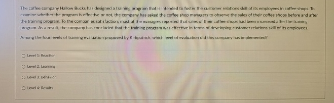 Solved The coffee compary Hallow Bucks has designed a | Chegg.com