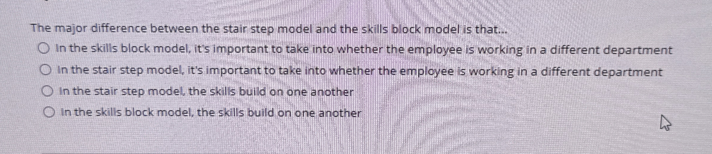 Solved The major difference between the stair step model and | Chegg.com