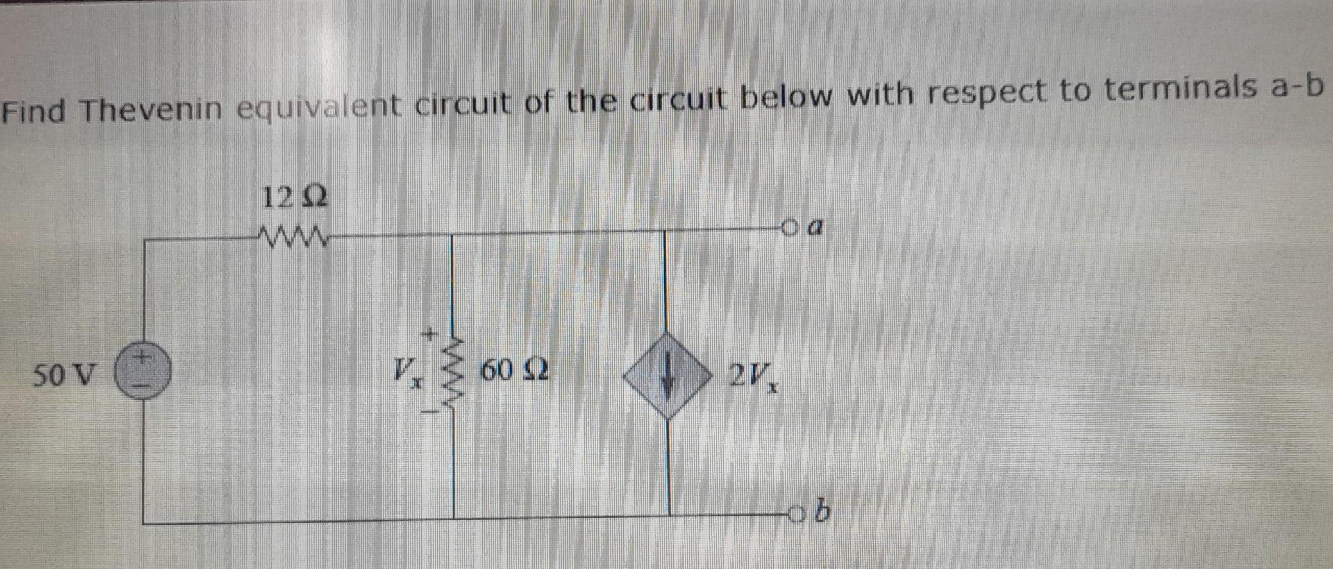 Solved Find Thevenin equivalent circuit of the circuit below | Chegg.com