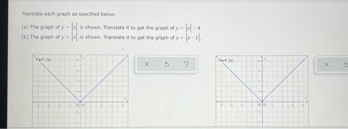 Solved Translate each graph as specified below. (a) The | Chegg.com