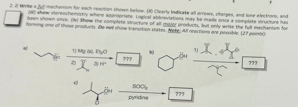 Solved i) ﻿Write a full mechanism for each reaction shown | Chegg.com