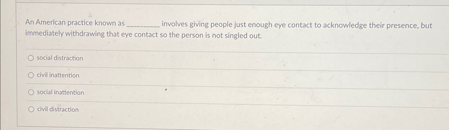 Solved An American practice known as involves giving people | Chegg.com