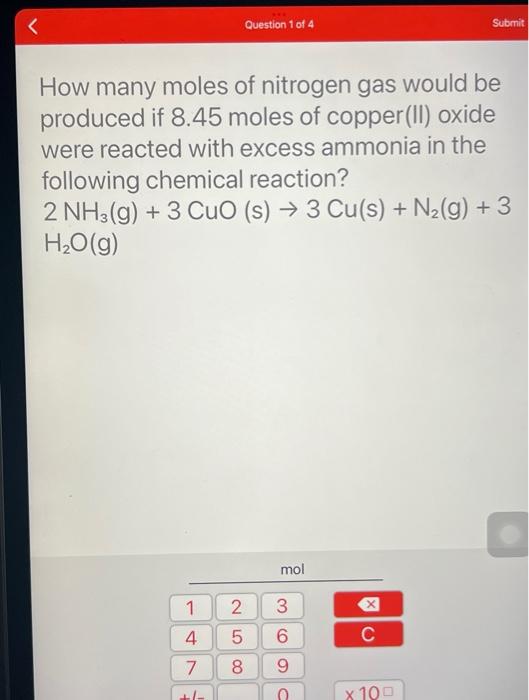 Solved How many moles of nitrogen gas would be produced if | Chegg.com