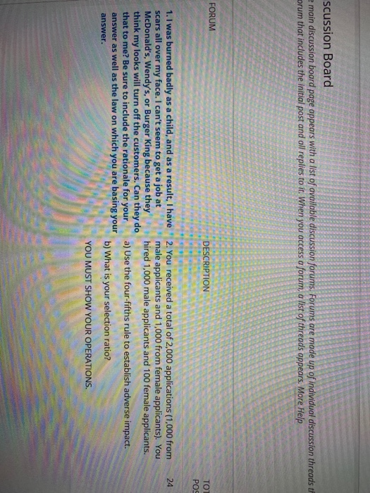 Solved scussion Board emain discussion board page appears | Chegg.com