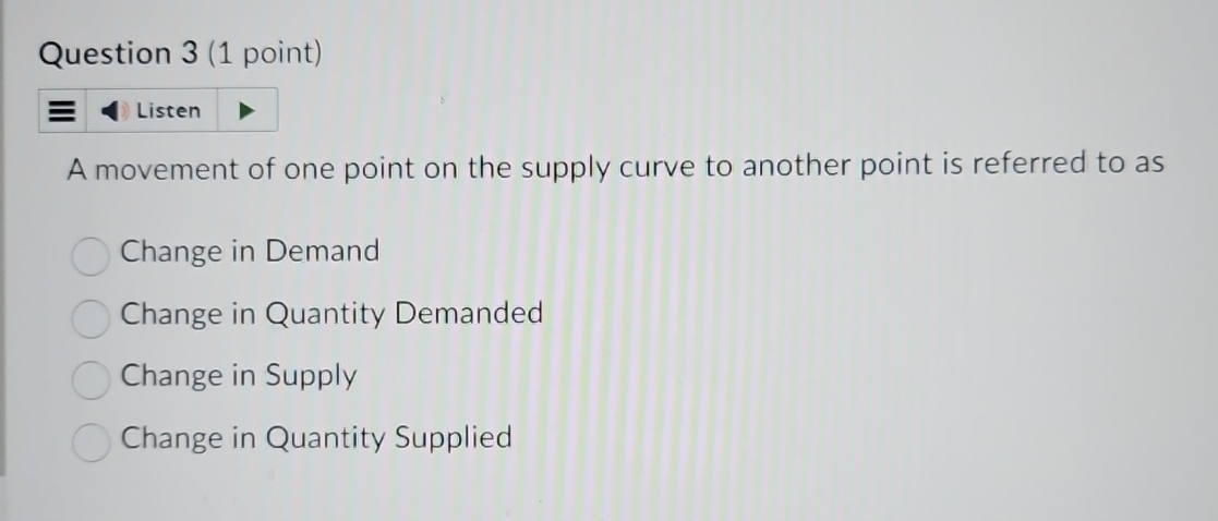 Solved Question 3 (1 ﻿point)ListenA movement of one point on | Chegg.com