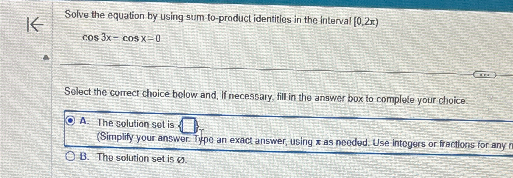 Solved Solve the equation by using sum-to-product identities | Chegg.com