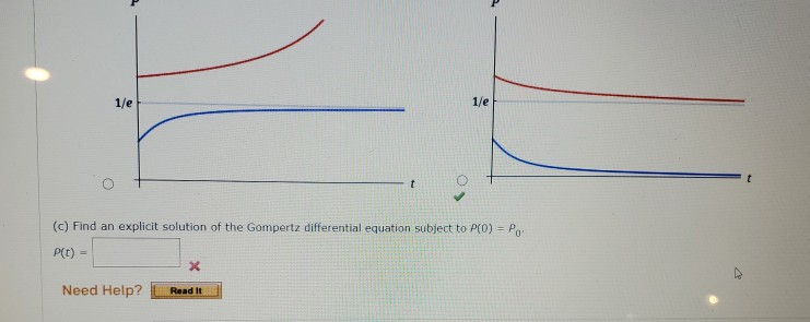 Solved (a) Suppose a = b = 1 in the Gompertz differential | Chegg.com