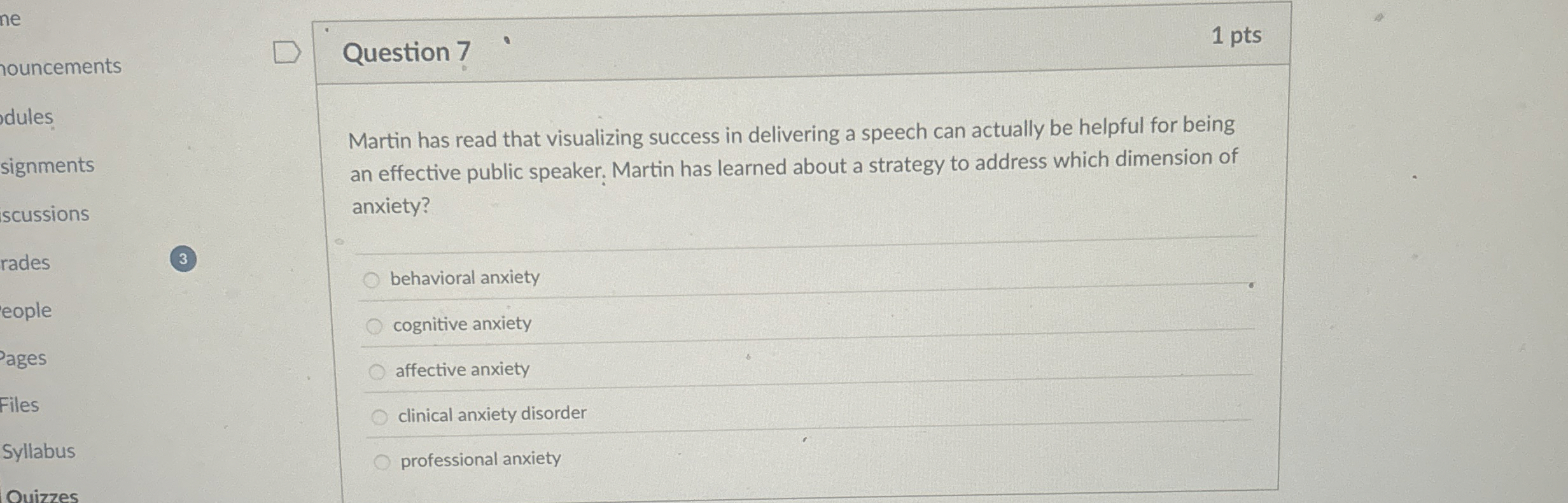 Solved Question 71 ﻿ptsMartin has read that visualizing | Chegg.com