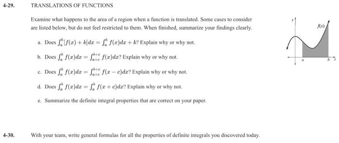 Solved 4-29. f(x) TRANSLATIONS OF FUNCTIONS Examine what | Chegg.com