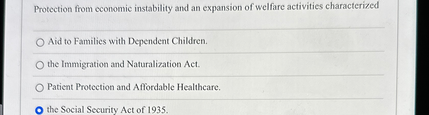 Solved Protection from economic instability and an expansion | Chegg.com