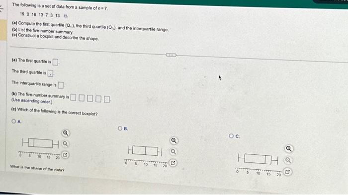Solved (a) Compute the first quartie (Q1), the third | Chegg.com