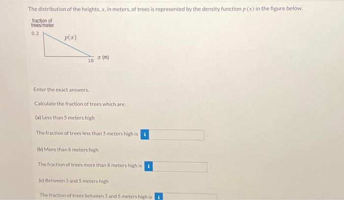 Solved The distribution of the heights, x, in meters, of | Chegg.com