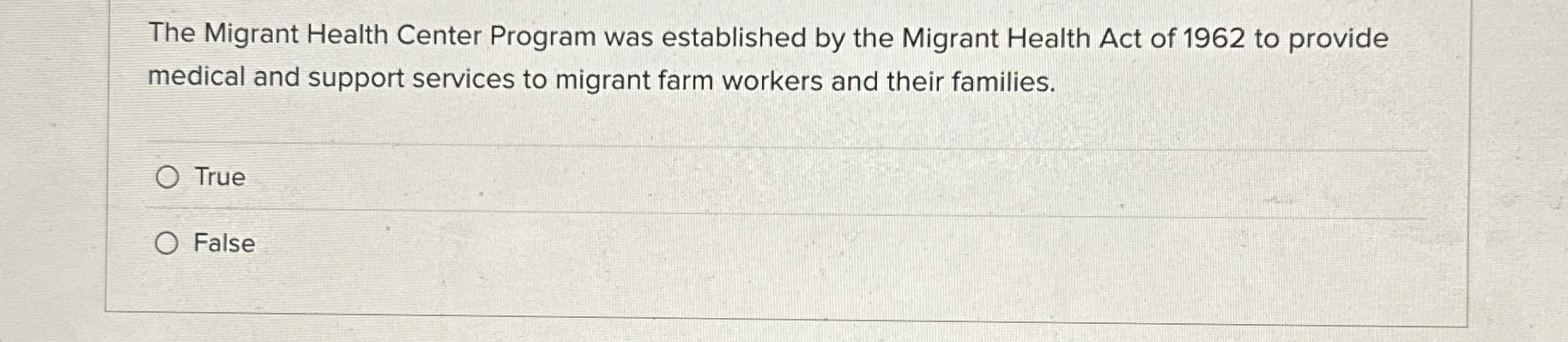 Solved The Migrant Health Center Program was established by | Chegg.com