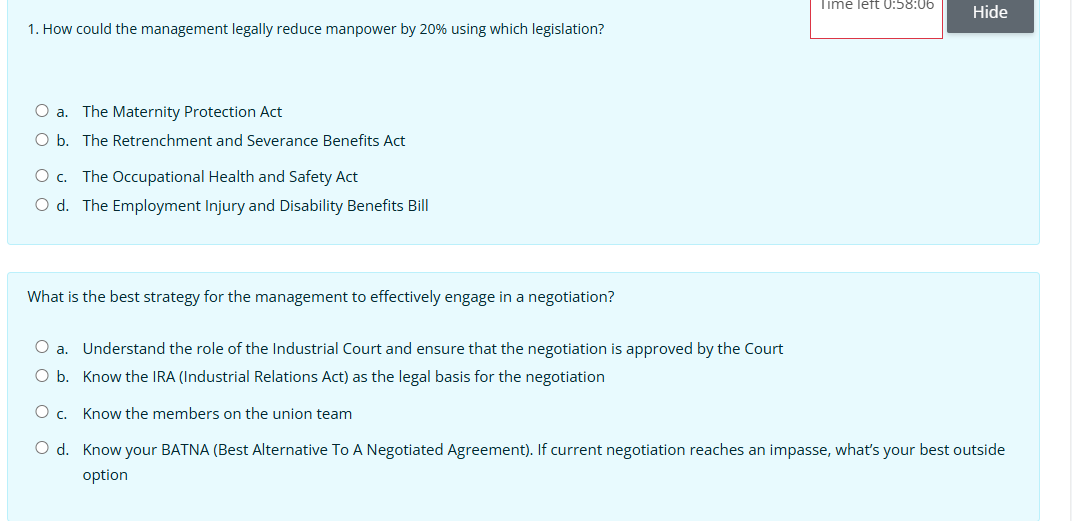 Solved 1. ﻿How could the management legally reduce manpower | Chegg.com