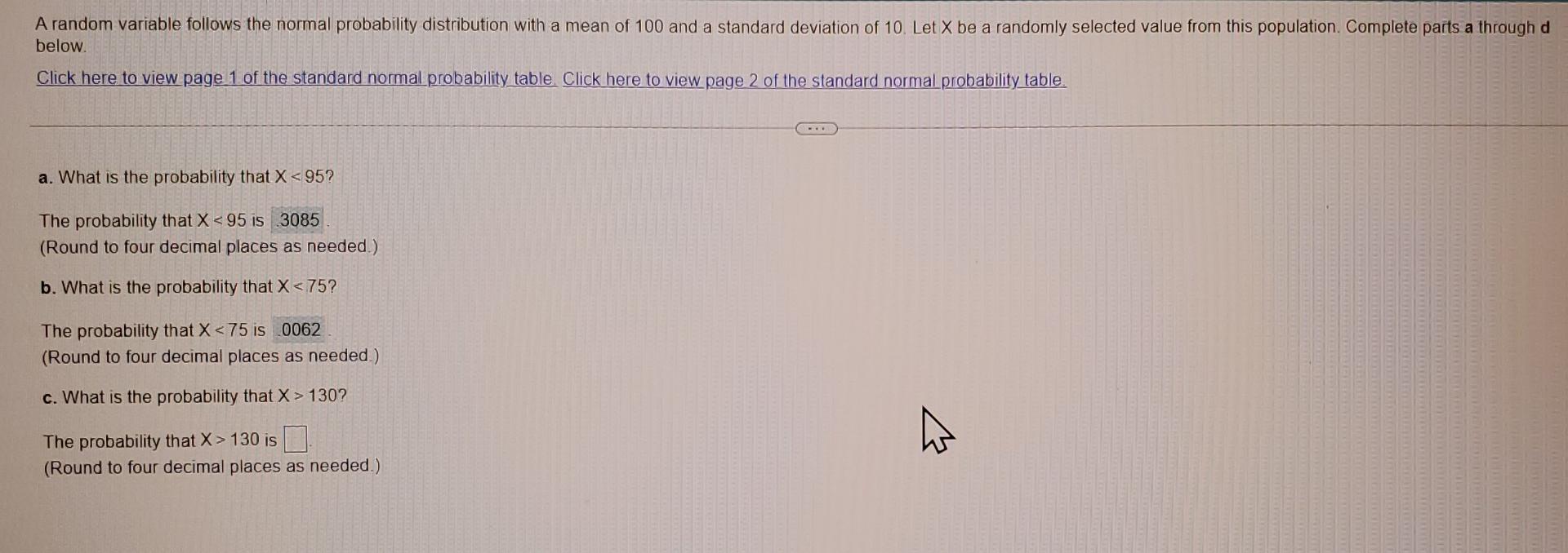 Solved A random variable follows the normal probability | Chegg.com
