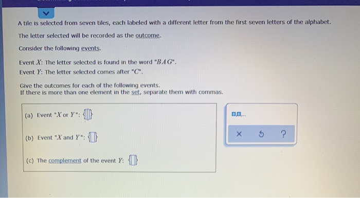 Solved A tile is selected from seven tiles, each labeled | Chegg.com