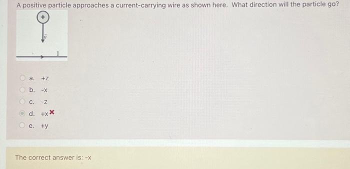 Solved A positive particle approaches a current-carrying | Chegg.com