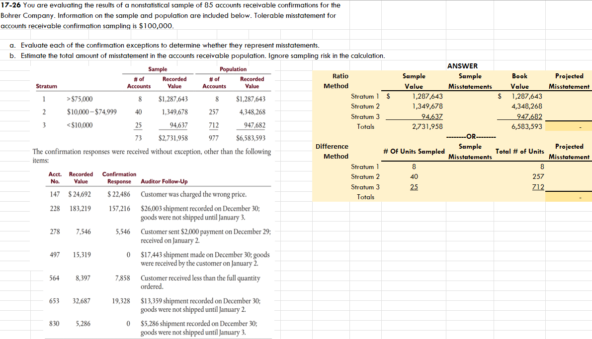 Solved 17-26 ﻿You are evaluating the results of a | Chegg.com