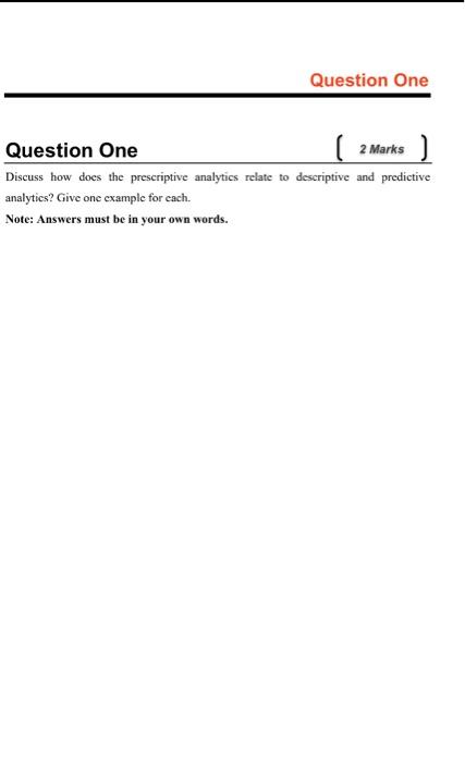 Solved Discuss how does the prescriptive analytics relate to | Chegg.com
