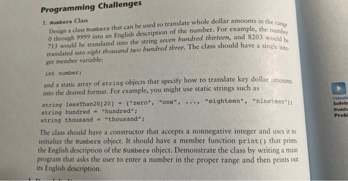 Solved 1. Numbers Class Design a class Numbers that can be | Chegg.com