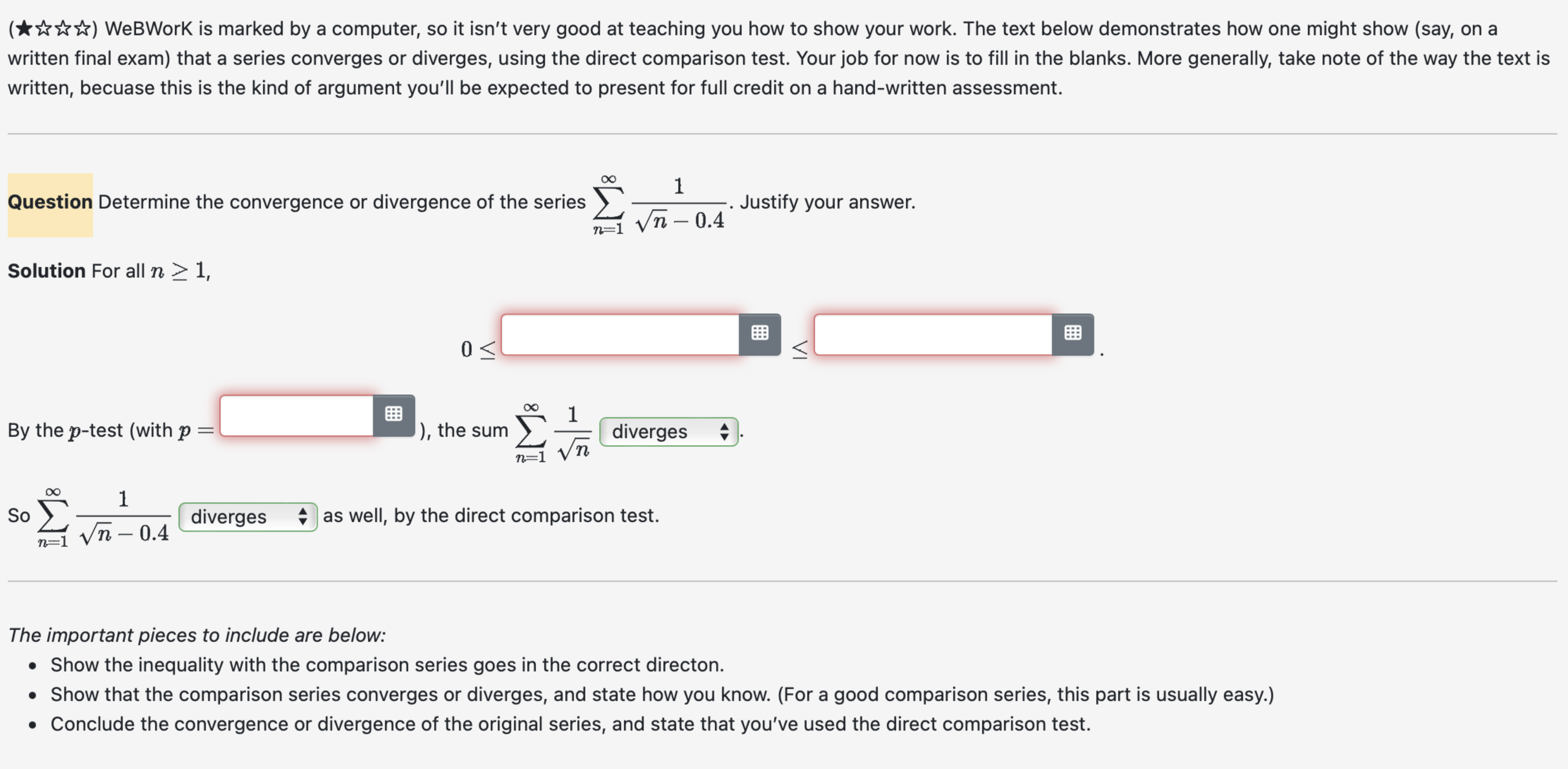 Solved written final exam) ﻿that a series converges or | Chegg.com