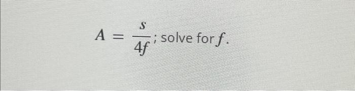 Solved A=4fs | Chegg.com