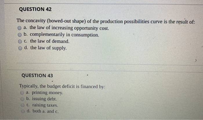 Solved QUESTION 42 The concavity (bowed-out shape) of the | Chegg.com