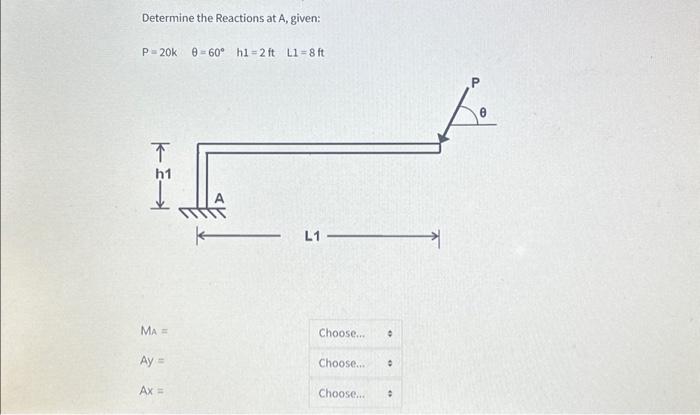 Solved Determine the Reactions at A, given: | Chegg.com