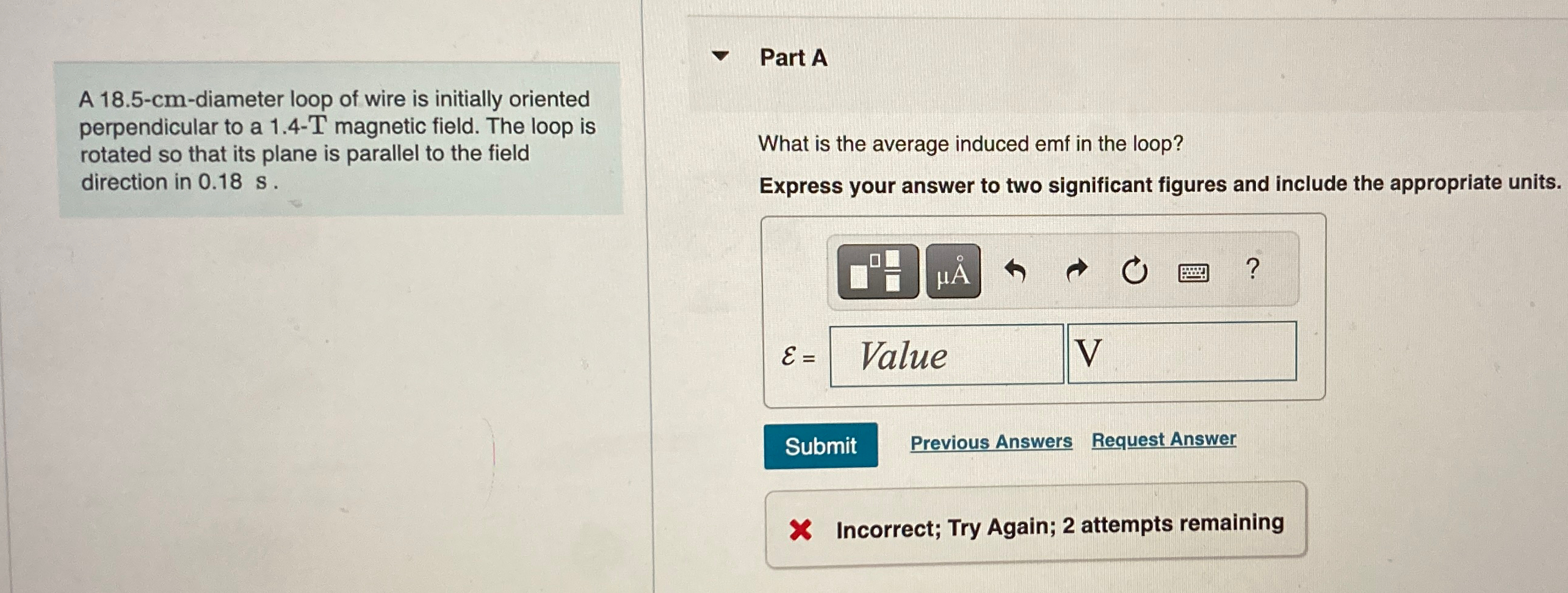 Solved A 18.5-cm-diameter loop of wire is initially oriented | Chegg.com