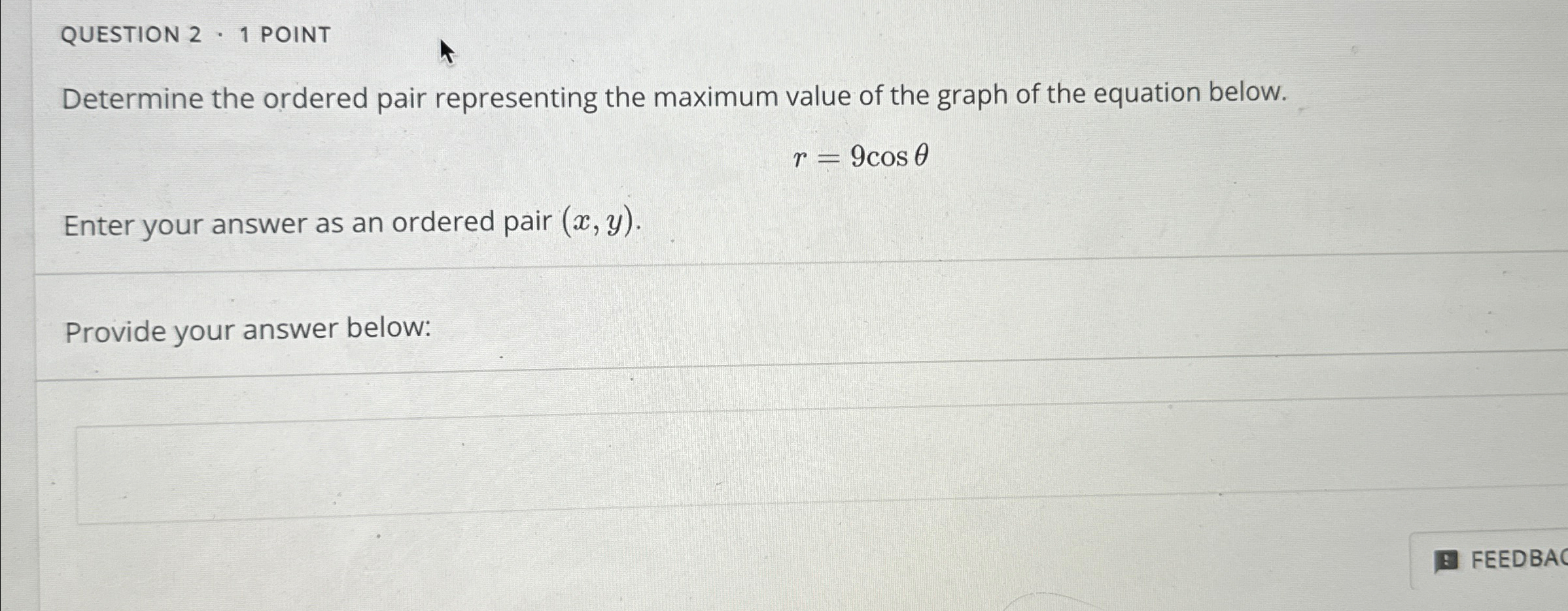 Solved QUESTION 2 - 1 ﻿POINTDetermine the ordered pair | Chegg.com