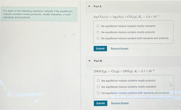 Solved For each of the following reactions, indicate if the | Chegg.com