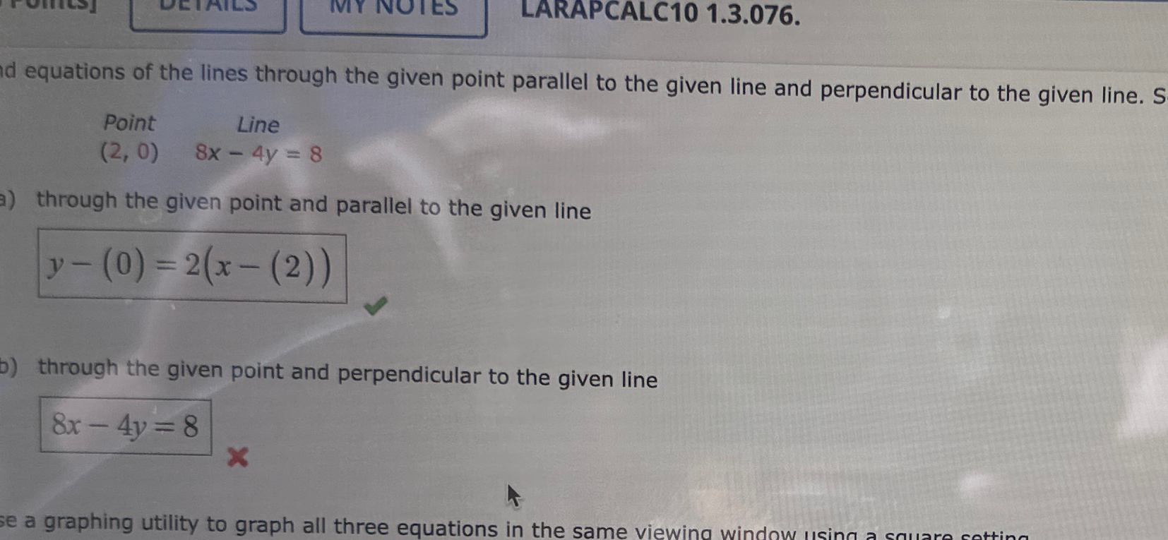 Solved equations of the lines through the given point | Chegg.com