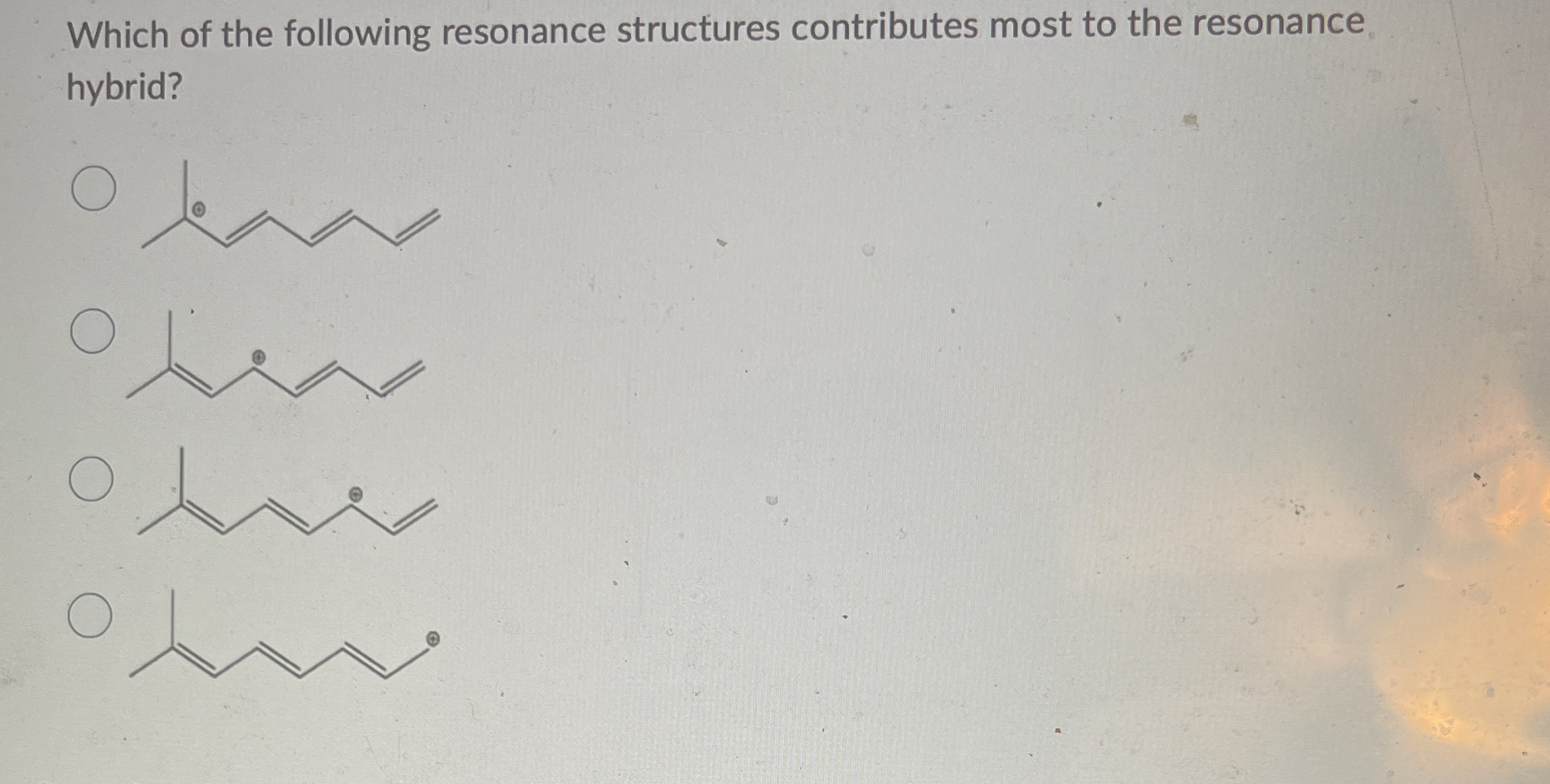 Solved Which of the following resonance structures | Chegg.com