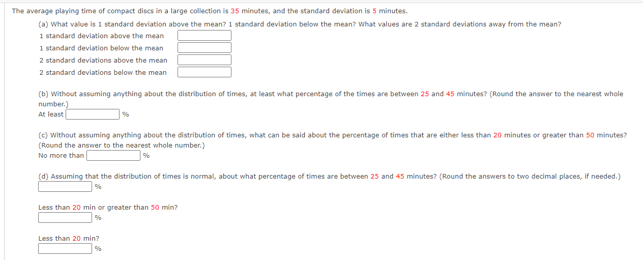 Solved The average playing time of compact discs in a large | Chegg.com