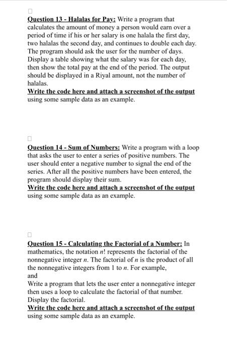 Solved Question 1: Write a while loop that lets the user | Chegg.com
