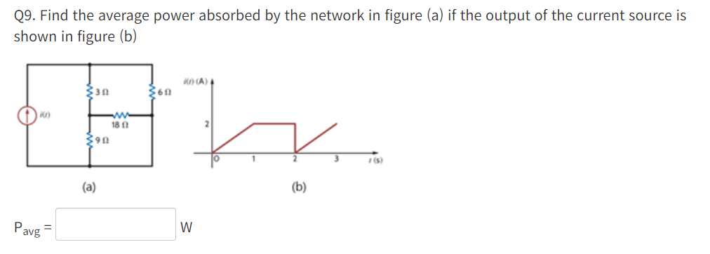 -Q9. ﻿Find the average power absorbed by the network | Chegg.com