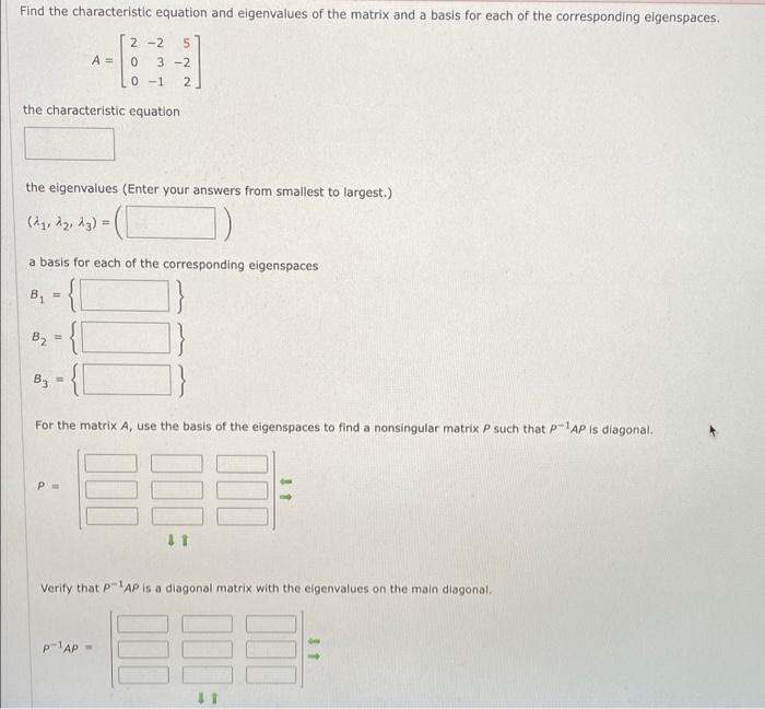 Solved Find the characteristic equation and eigenvalues of | Chegg.com