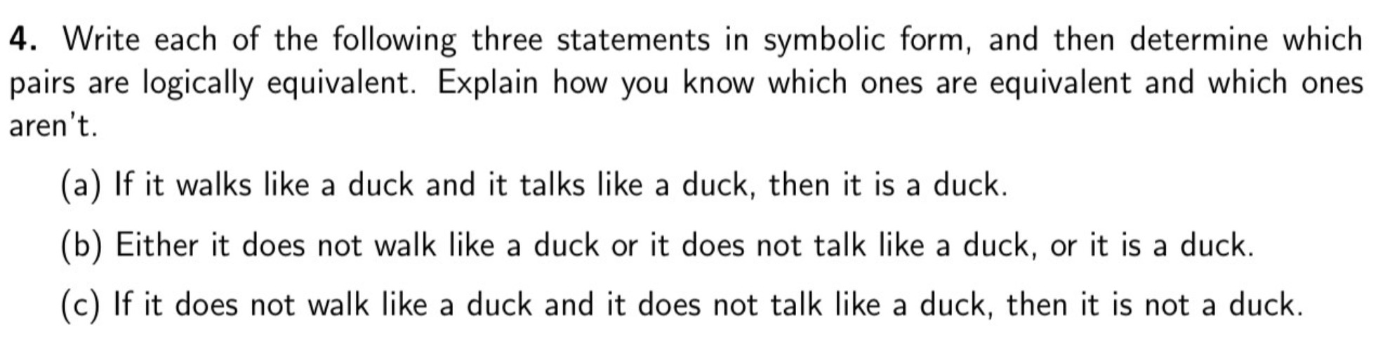 Solved 4. ﻿Write each of the following three statements in | Chegg.com