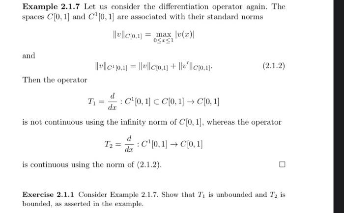Solved Example 2.1.7 Let us consider the differentiation | Chegg.com