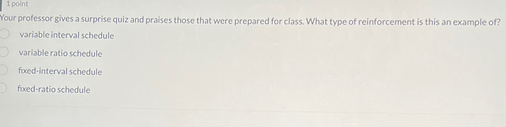 Solved 1 ﻿pointYour professor gives a surprise quiz and | Chegg.com