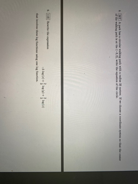 Solved 8. 26T A park has a circular walking path with a | Chegg.com