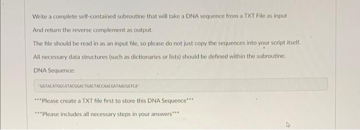 Solved Write a complete self-contained subroutine that will | Chegg.com