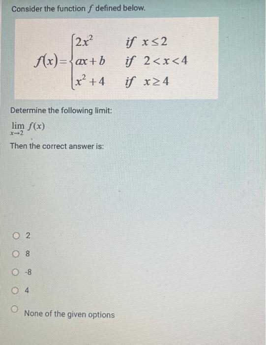 Solved Consider the function f defined below. | Chegg.com