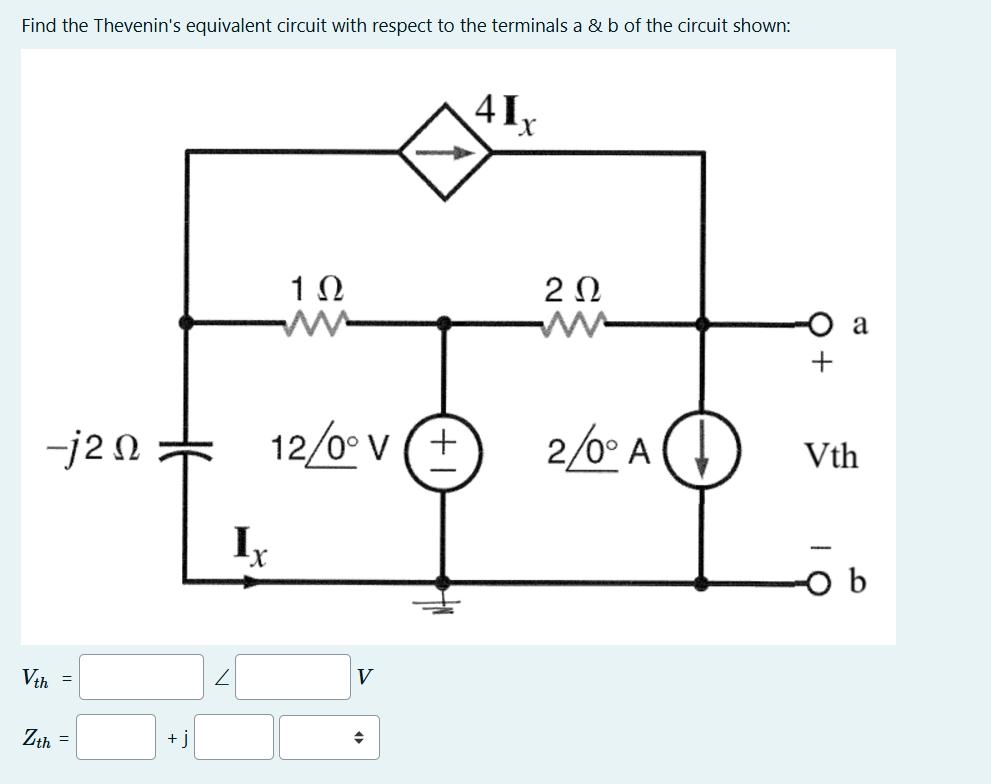 Solved Find the Thevenin's equivalent circuit with respect | Chegg.com
